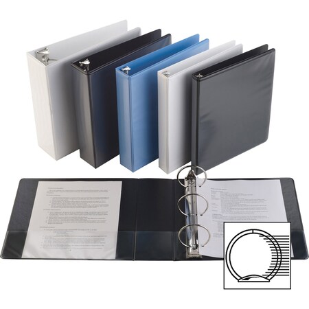 Business Source Round ring View Binder 1/2" Binder Capacity Letter 19552 | Zoro